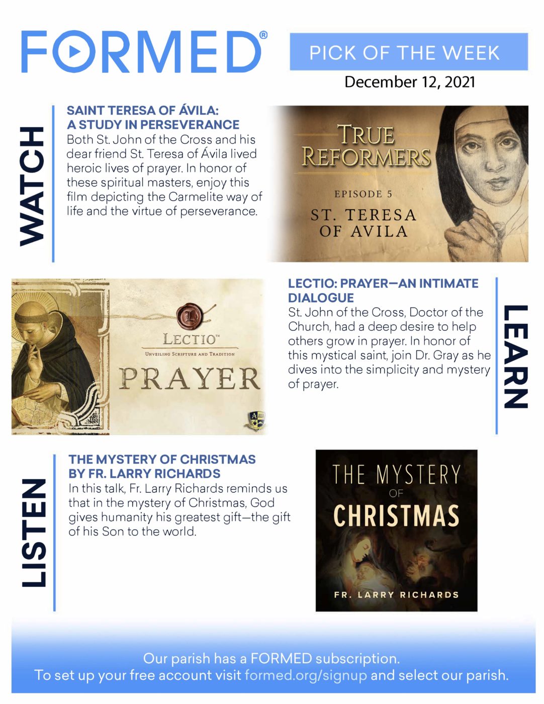 Formed Pick of the Week: December 12, 2021 – St. Pius X Catholic Church