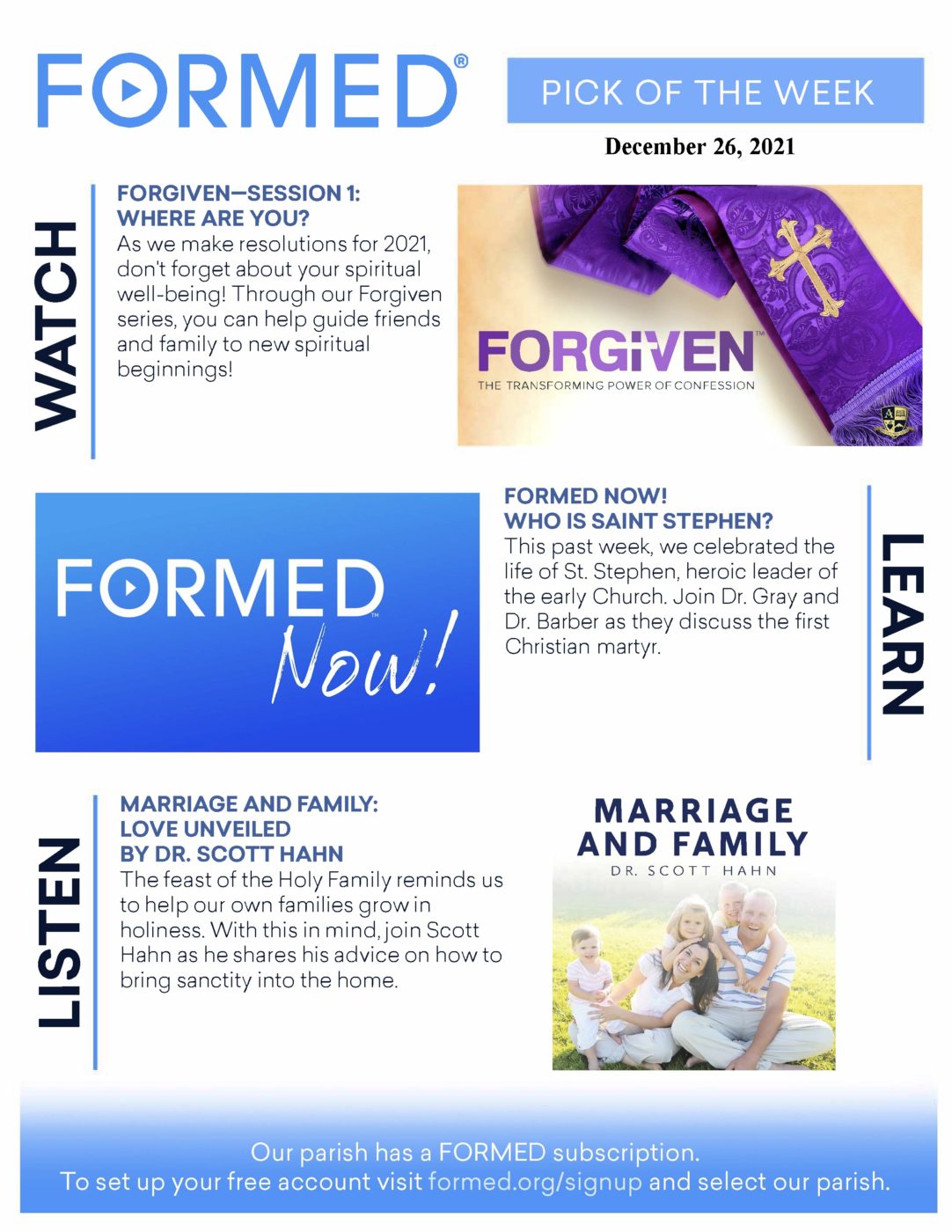 Formed Pick of the Week: December 26, 2021 | St. Pius X Catholic Church