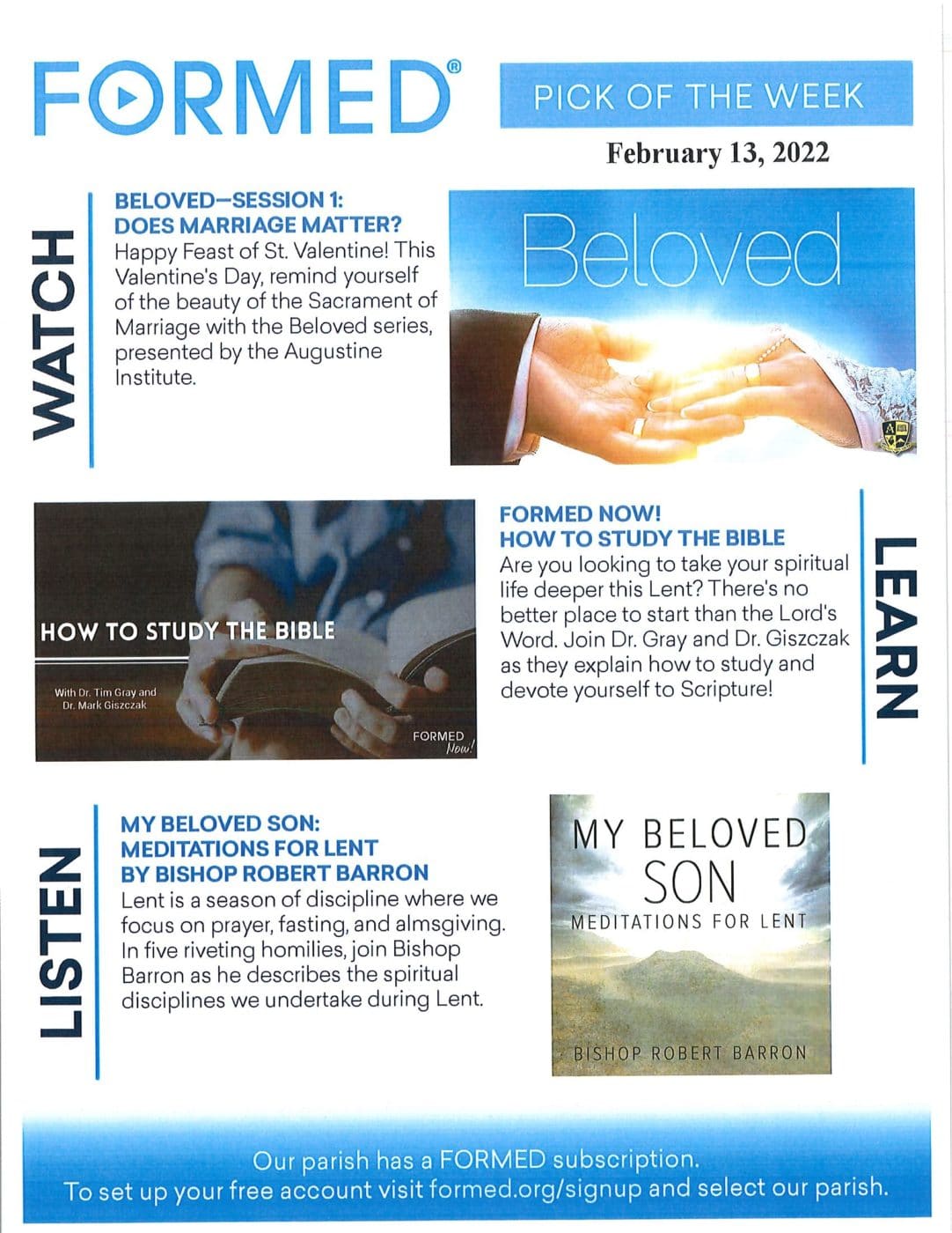 Formed of the Week: February 13, 2022 | St. Pius X Catholic Church