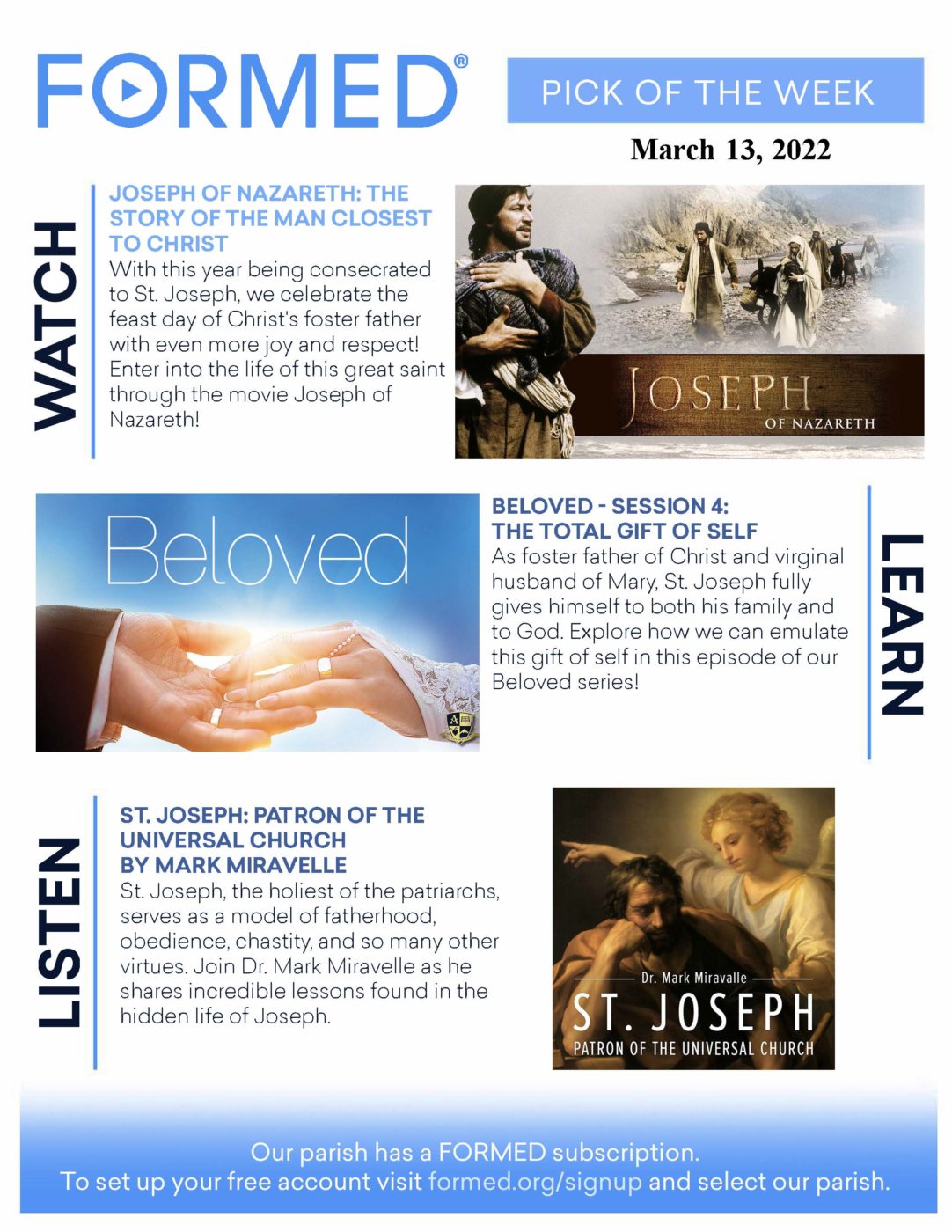 Formed of the Week, March 6, 2022 | St. Pius X Catholic Church